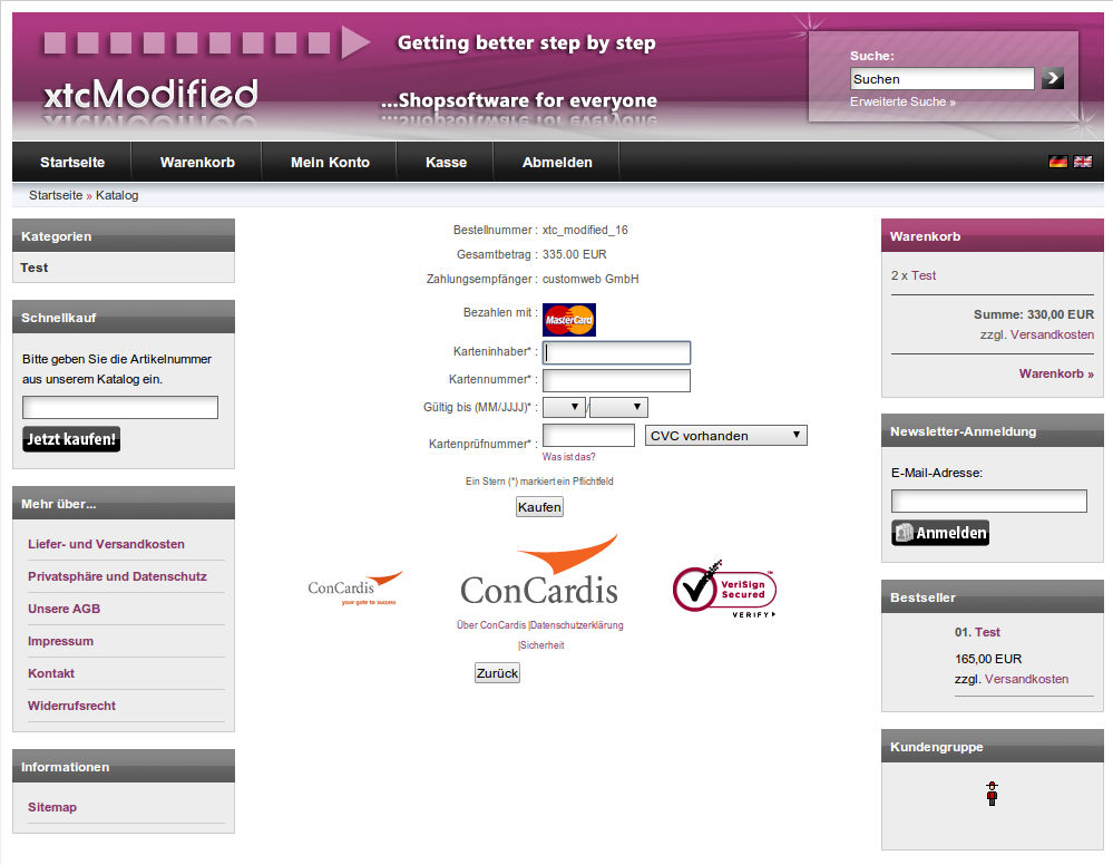 customweb GmbH - modified-shop Concardis Comfort, Premium, Professional ...